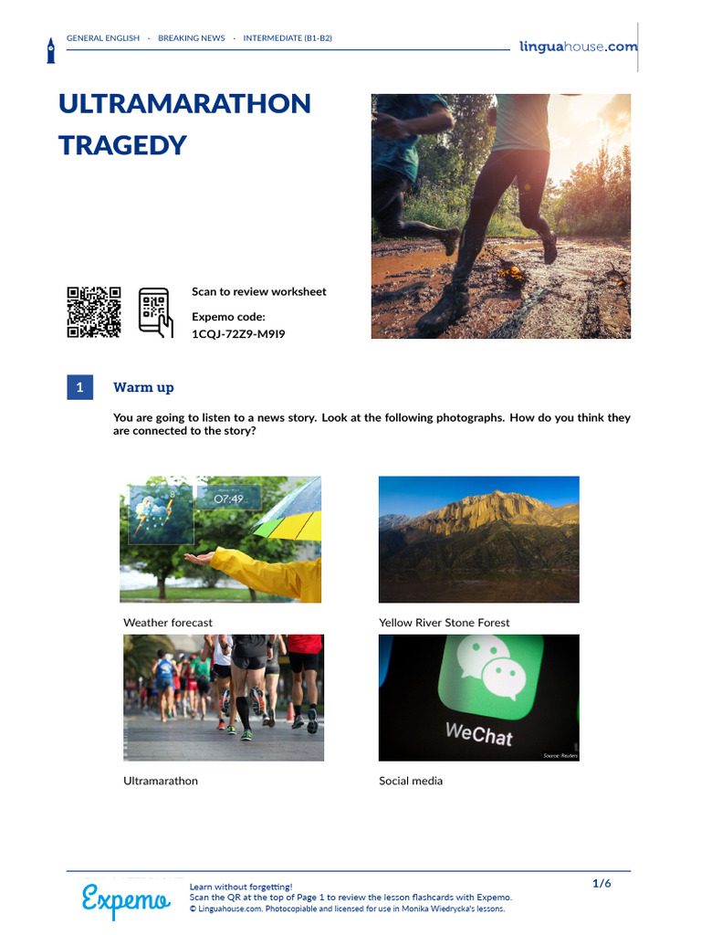 Ultramarathon Tragedy: News & Vocabulary | PDF