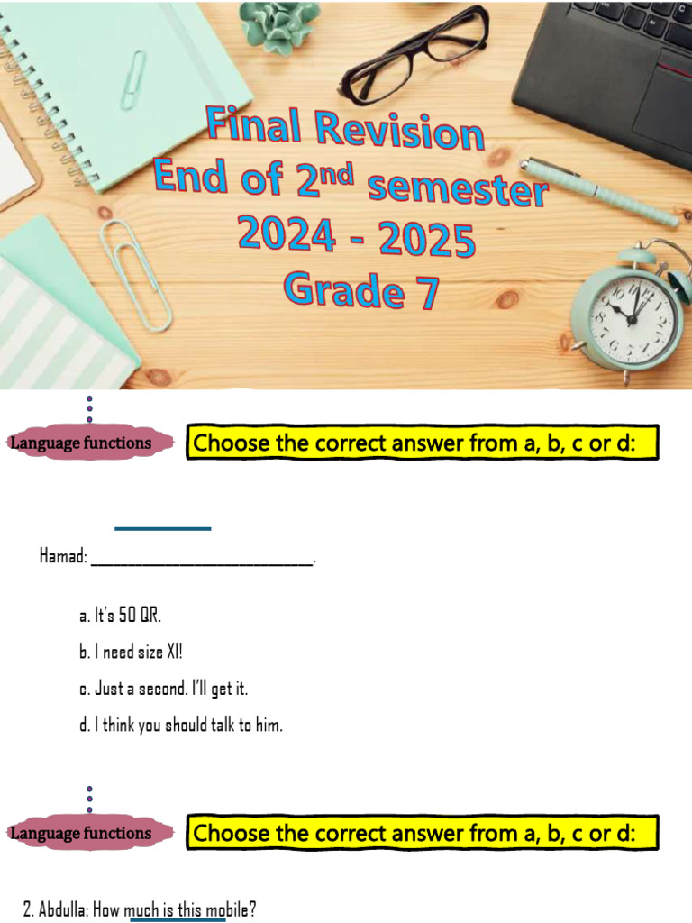 G7 End of 2nd Semester - Without Answers | PDF | Association Football