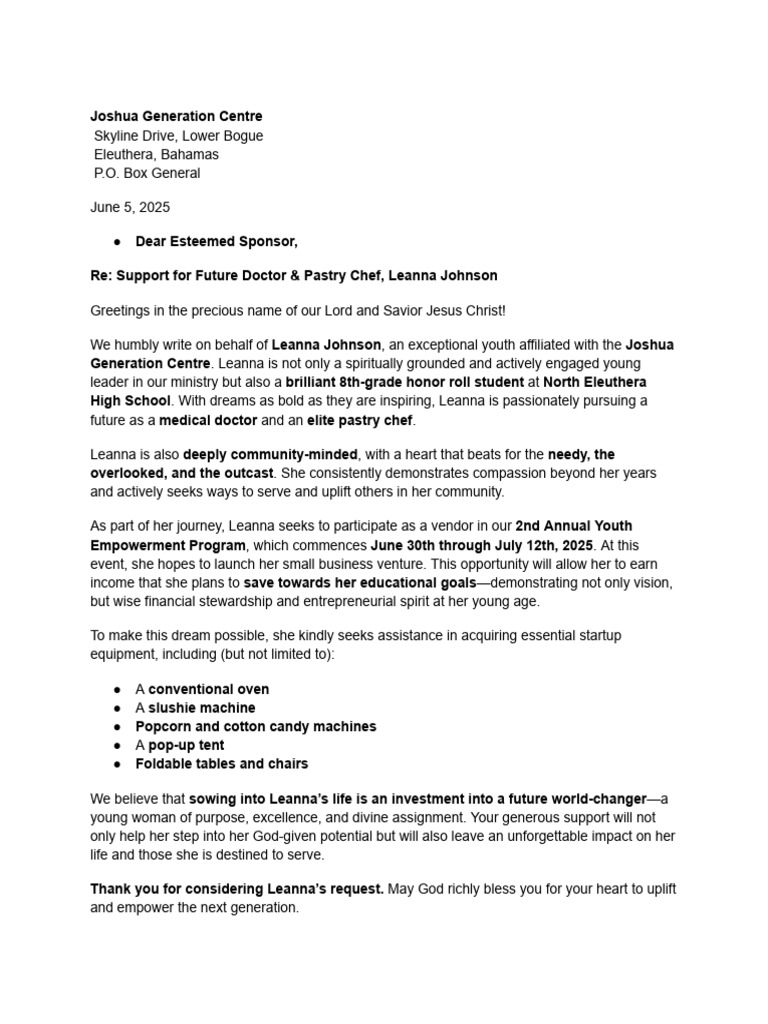 Support Leanna Johnson's Dreams | PDF