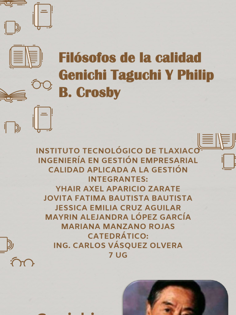 Genichi Taguchi y Philip Crosby | PDF | Calidad (comercial) | Diseño
