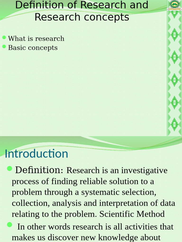 Note 1&2 AAE 3303 Research Defination, Concepts, Purpose & Classification | PDF | Experiment ...