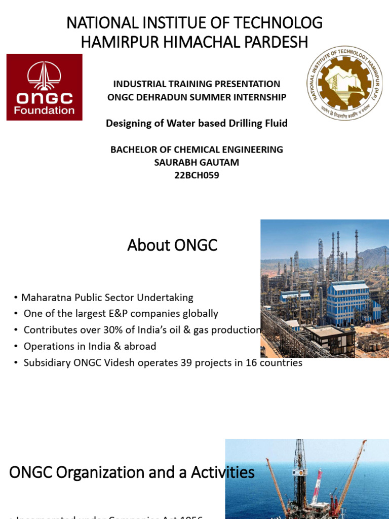 Ongc Summer Internship Presentation2 | PDF | Oil Well | Materials