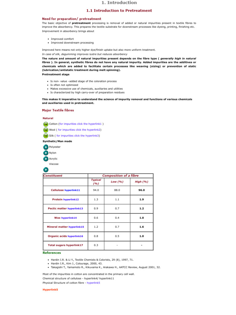 Pretreatment Notes Full Nptel | PDF | Wool | Textiles