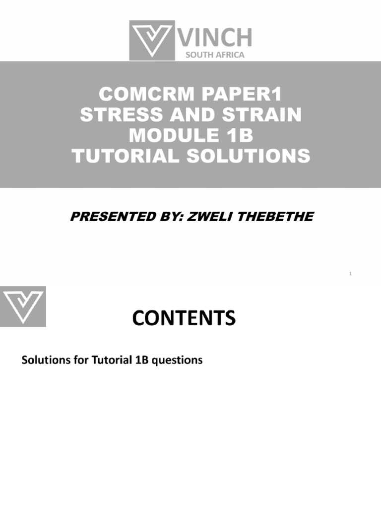 Paper 1 Course Module 1b Tutorial Solutions | PDF