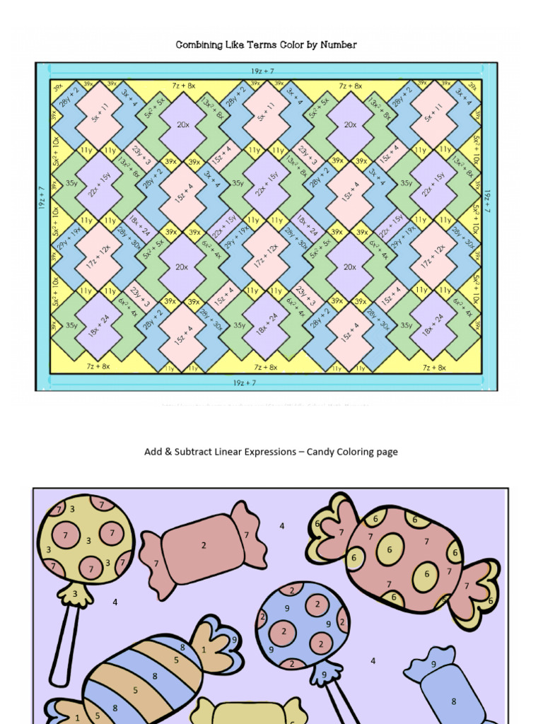 Pre-Algebra CH 2 Coloring Pages | PDF