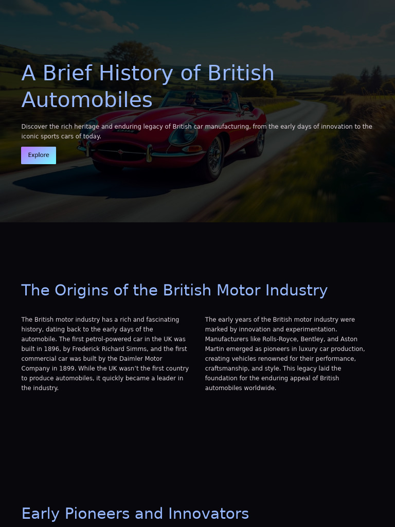 History of British Automobiles | PDF | Vehicles | Automotive Industry