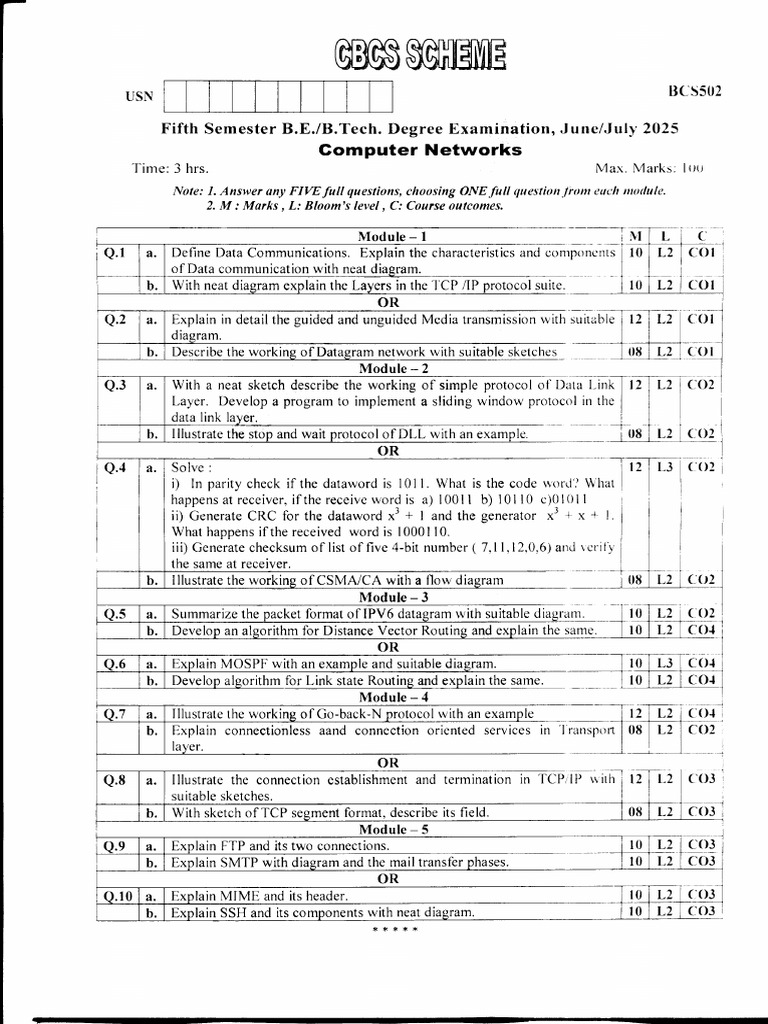 July 2025 BCS502 | PDF