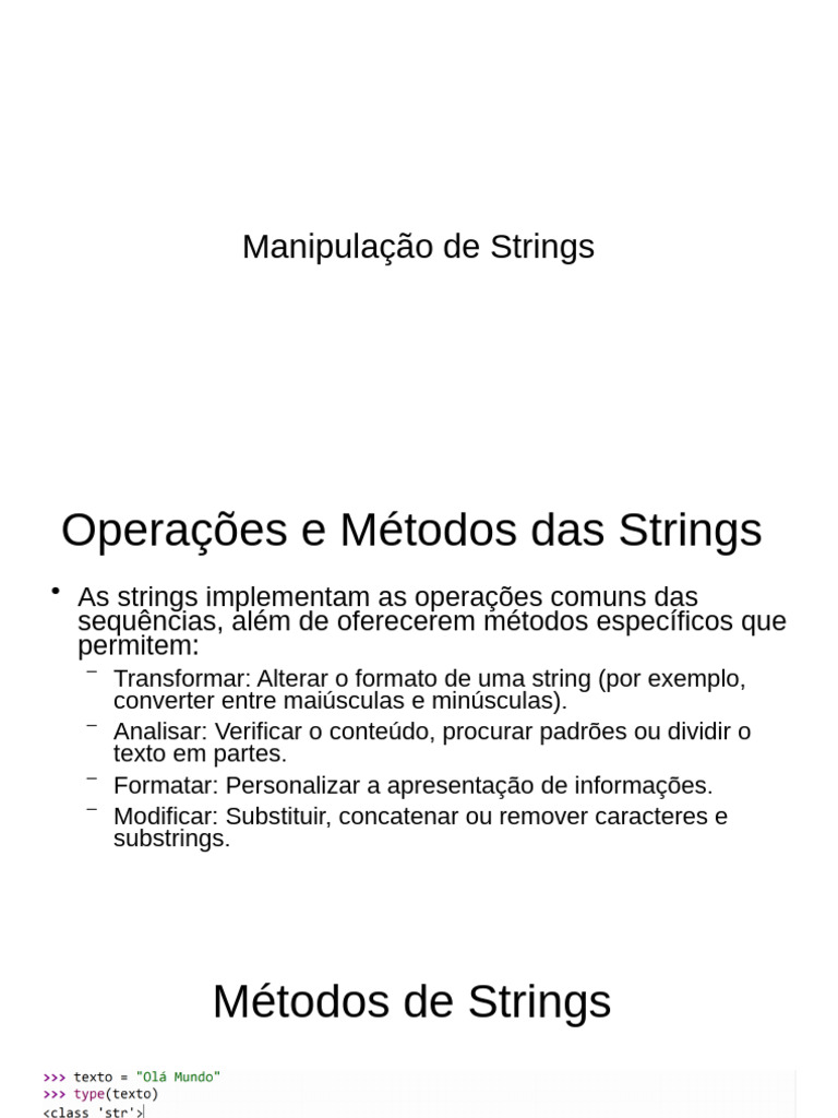 Aula18 - Manipulação - de Strings | PDF | String (Ciência da Computação ...