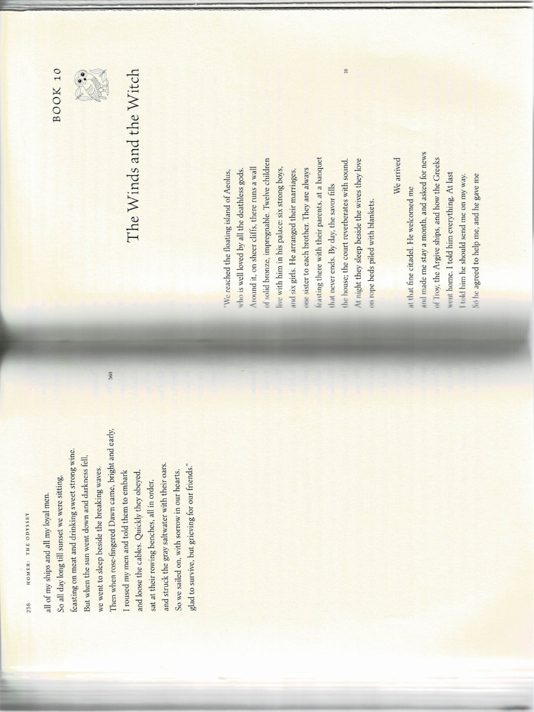 The Odyssey Book 10 - Wilson Translation | PDF