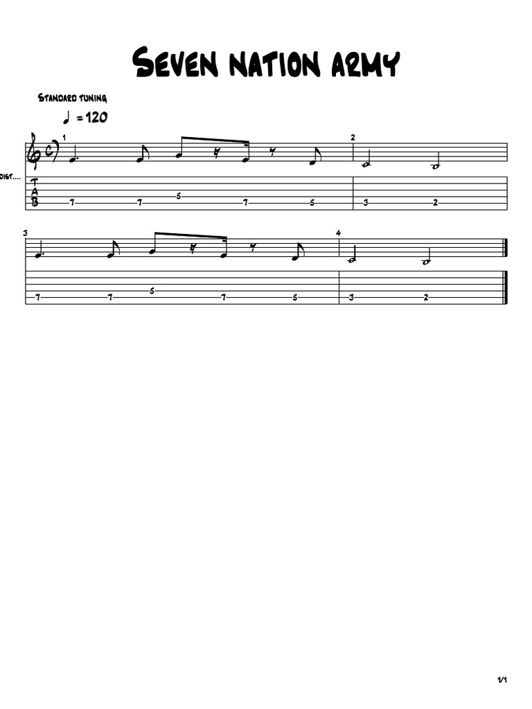Seven Nation Army Riff | PDF