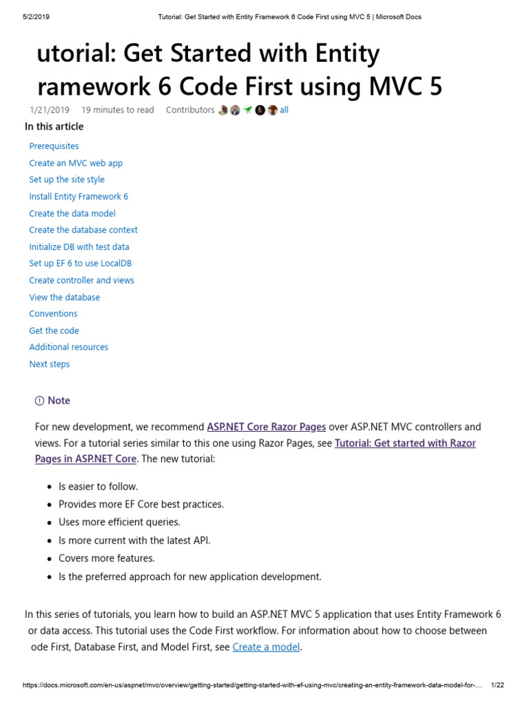 Tutorial - Get Started With Entity Framework 6 Code First Using MVC 5 - Microsoft Docs | PDF ...