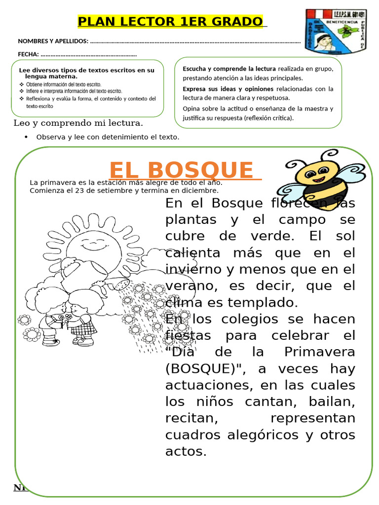 Plan Lector El Bosque Lunes 15 de Septiembre | PDF | Temporada de ...