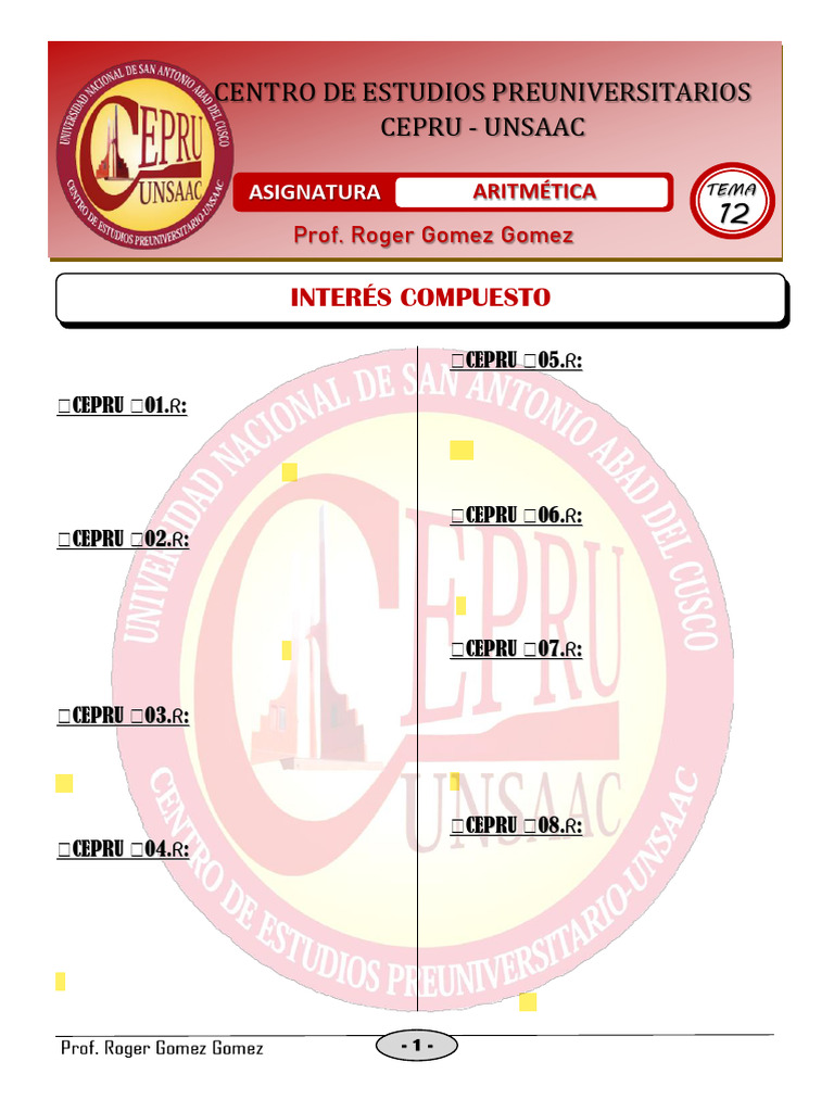Tema 12 Ejercicios de Interes Compuesto | PDF | Interés | Economias
