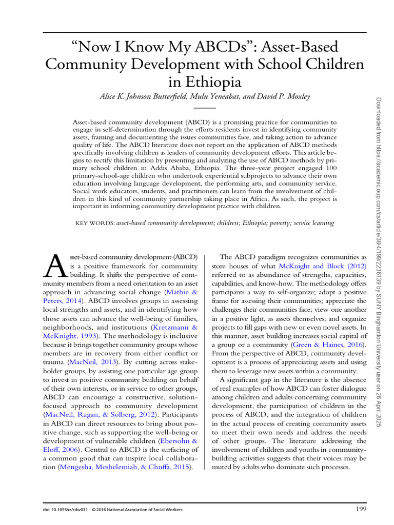 ABCD Methods for Children in Ethiopia | PDF | Community | Poverty