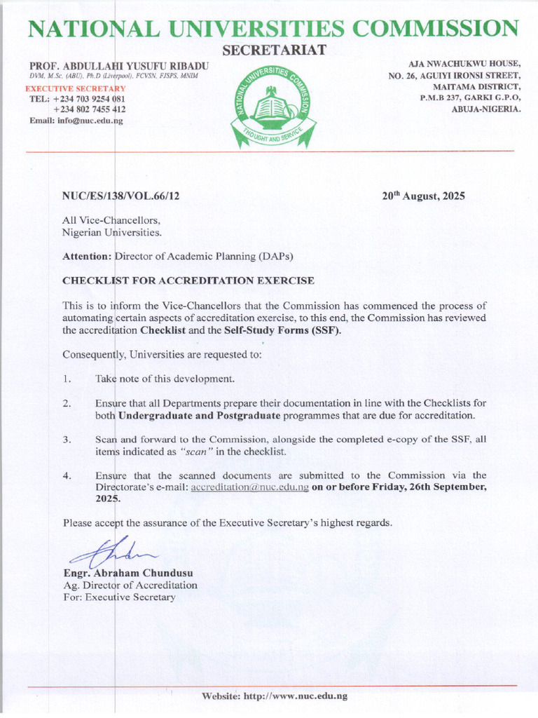 Checklist For Accreditation Exercise | PDF