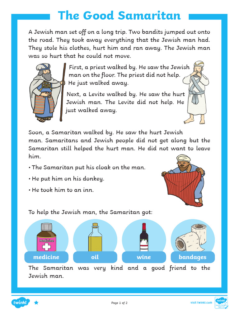 T L 527817 Ks1 The Good Samaritan Differentiated Reading Comprehension ...
