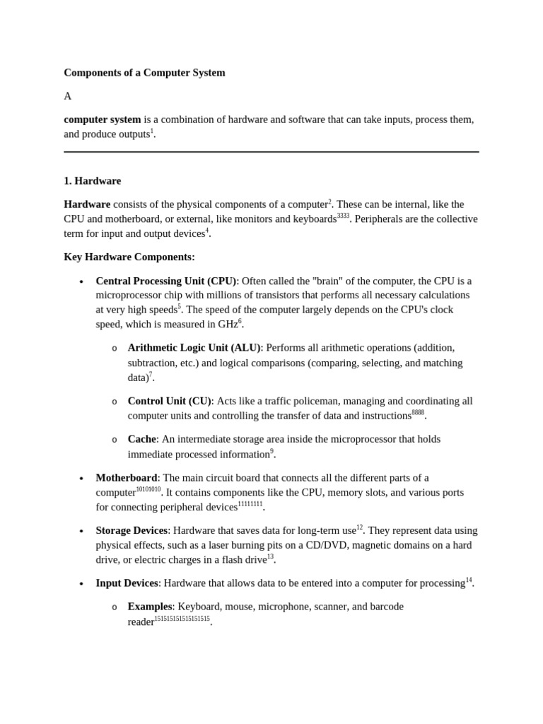 Key Components of Computer Systems | PDF | Central Processing Unit ...