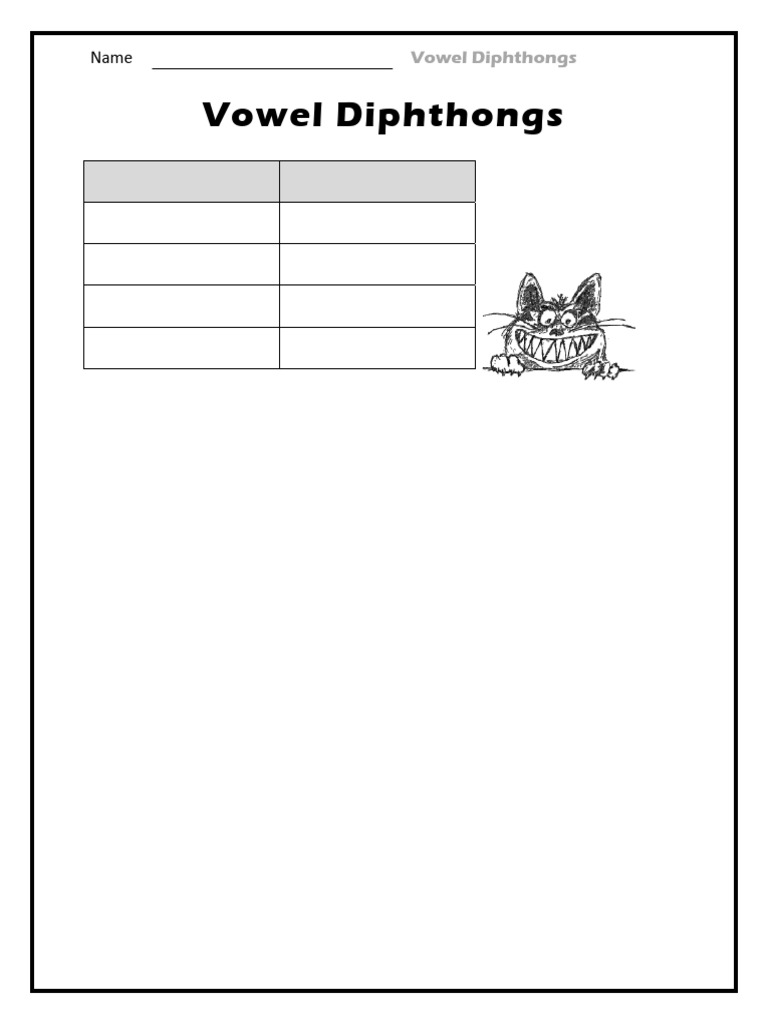 Vowel Diphthongs | PDF