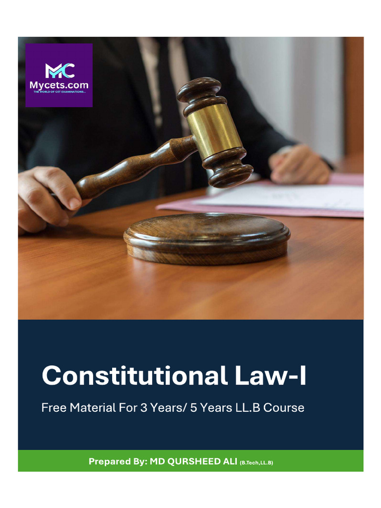 Constitutional Law - I Osmania University LLB Notes OU LLB Semester ...