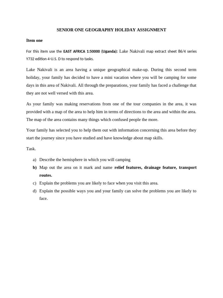 Senior One Geography Assignment | PDF | Map