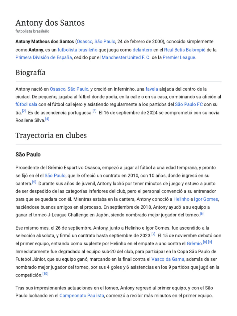 Antony Dos Santos - Wikipedia, La Enciclopedia Libre | PDF | Asociación ...