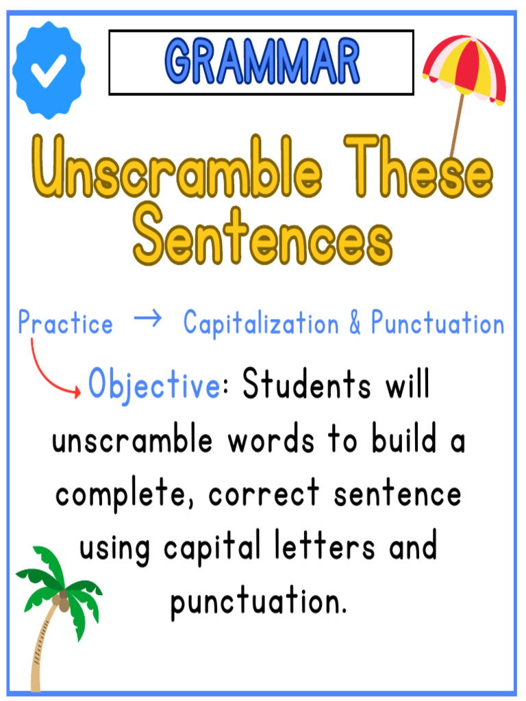 Unscramble These Sentences | PDF | Text | Naming Conventions