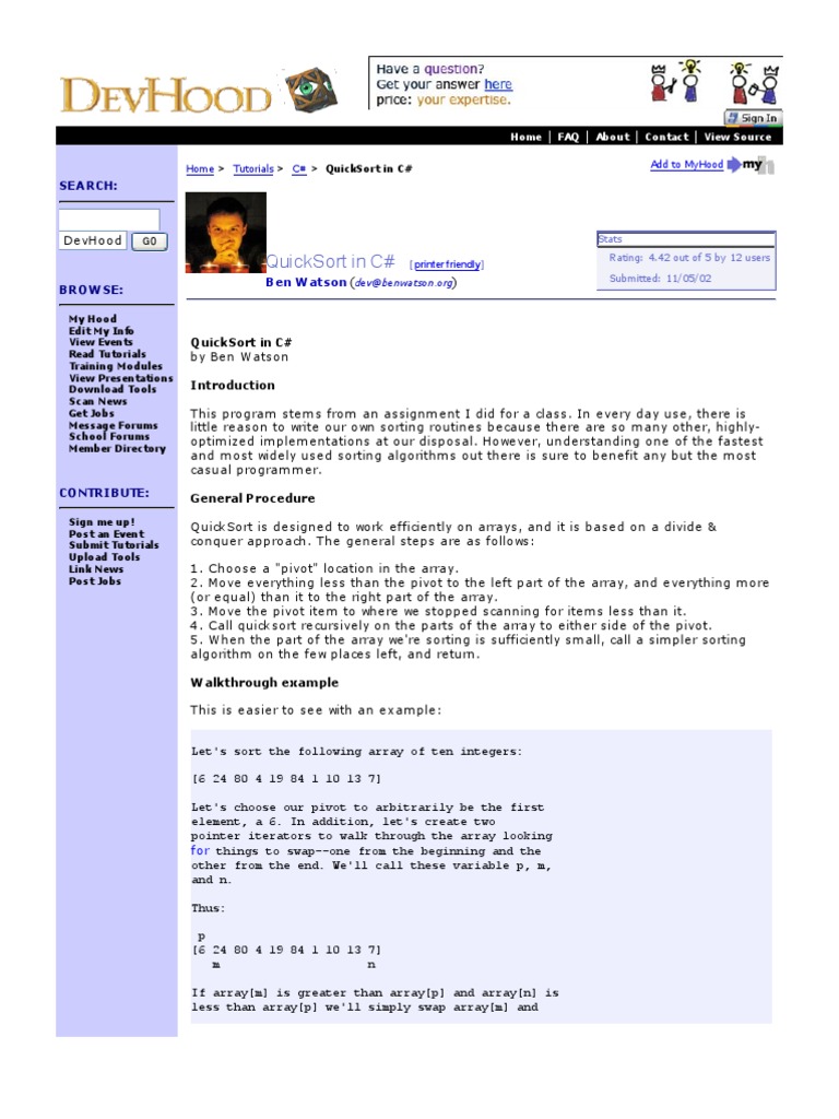 Quicksort In C Pdf Data Computing