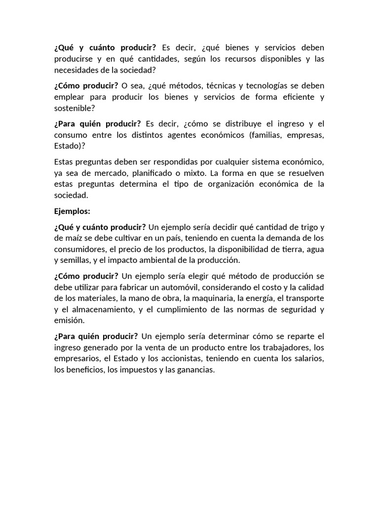 Qué y Cuánto Producir | PDF