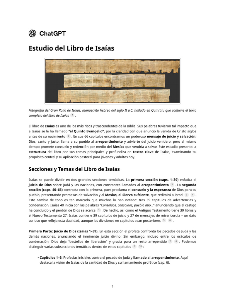 Estudio Del Libro de Isaías | PDF | Cristo (título) | Mesías