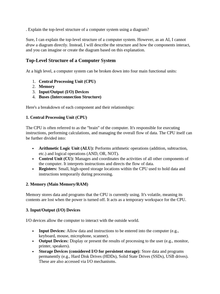Computer System Structure Explained | PDF | Computer Data Storage ...