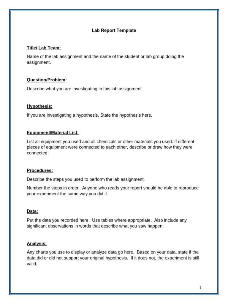 LabReportTemplateEditable 1 | PDF