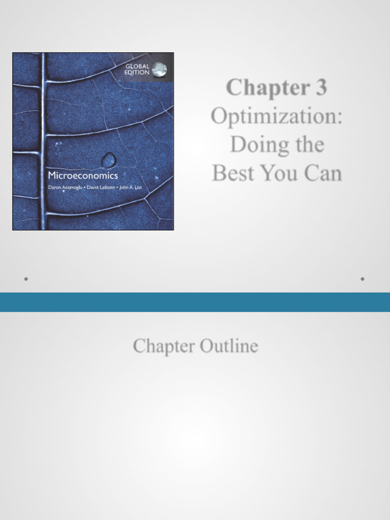 Ec101 - Chapter - 3 - Second Week | PDF | Mathematical Optimization | Gasoline