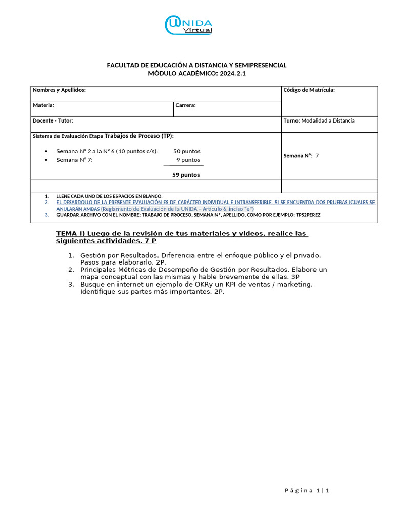 Tarea de Proceso - Semana #7 - PP - Ingeniería Comercial | PDF