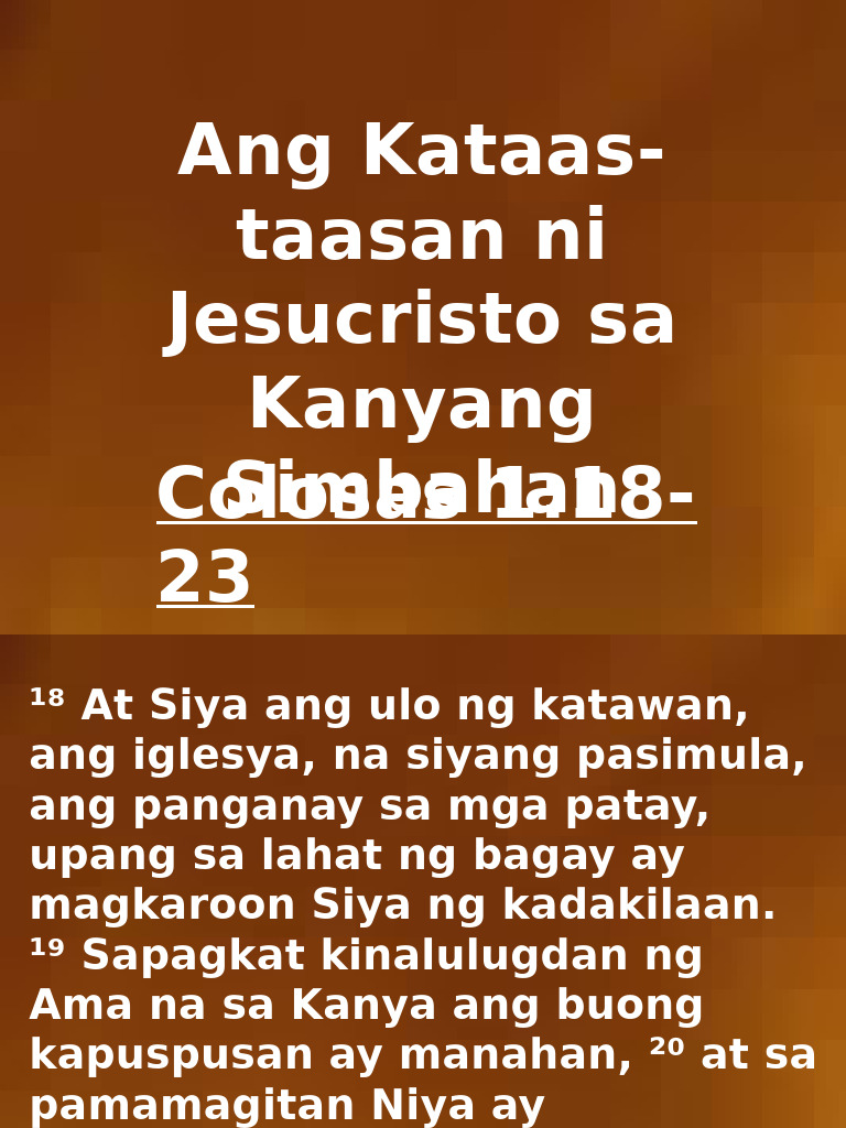 Ang Kataas-Taasan Ni Jesucristo Sa Kanyang Simbahan | PDF