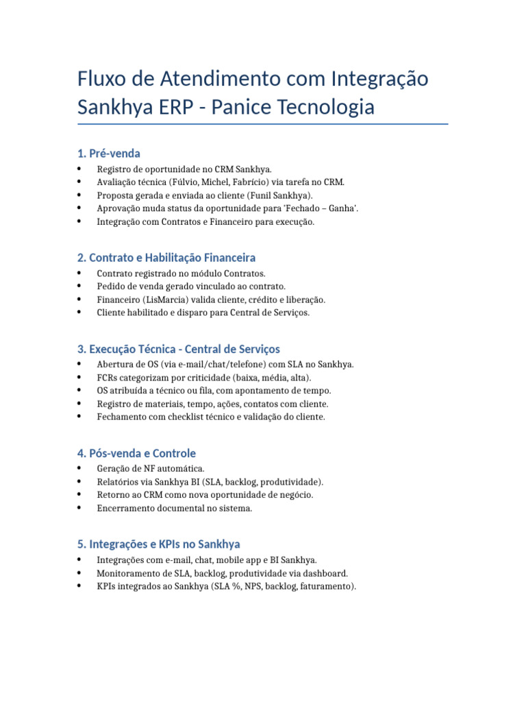 Fluxo Panice Sankhya | PDF
