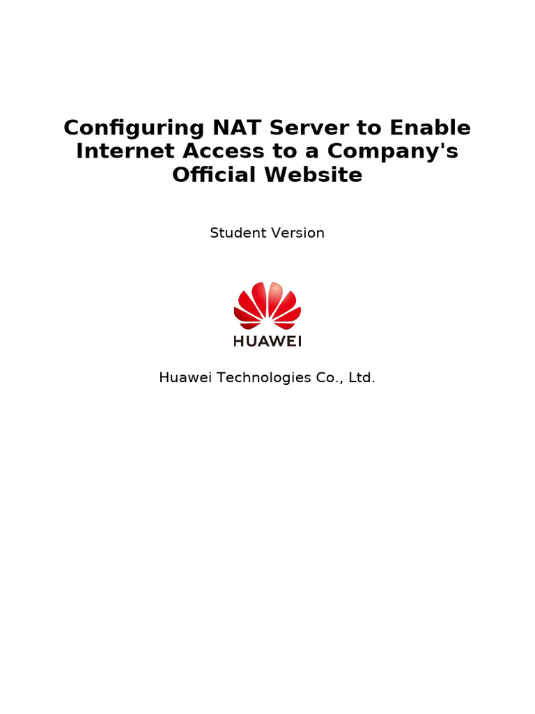 02 (Optional) Configuring NAT Server To Enable Internet Access To A ...