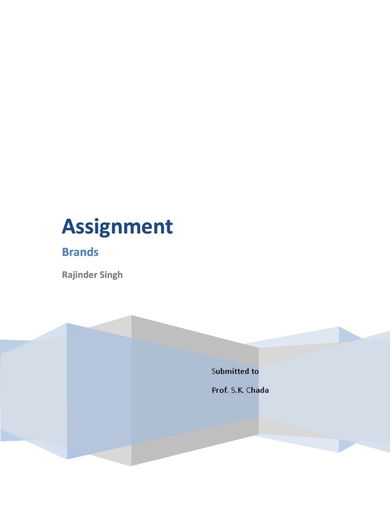 Assignment Assignment: Brands Brands | PDF | Brand | Strategic Management
