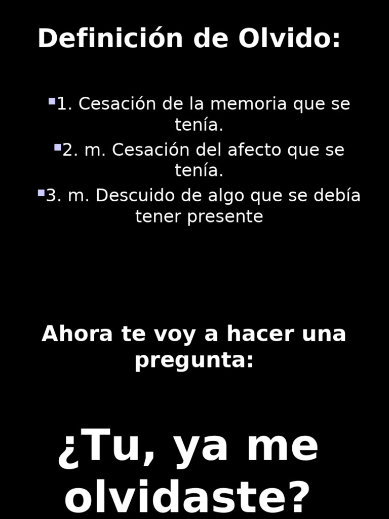 Definición y Reflexiones sobre el Olvido | PDF