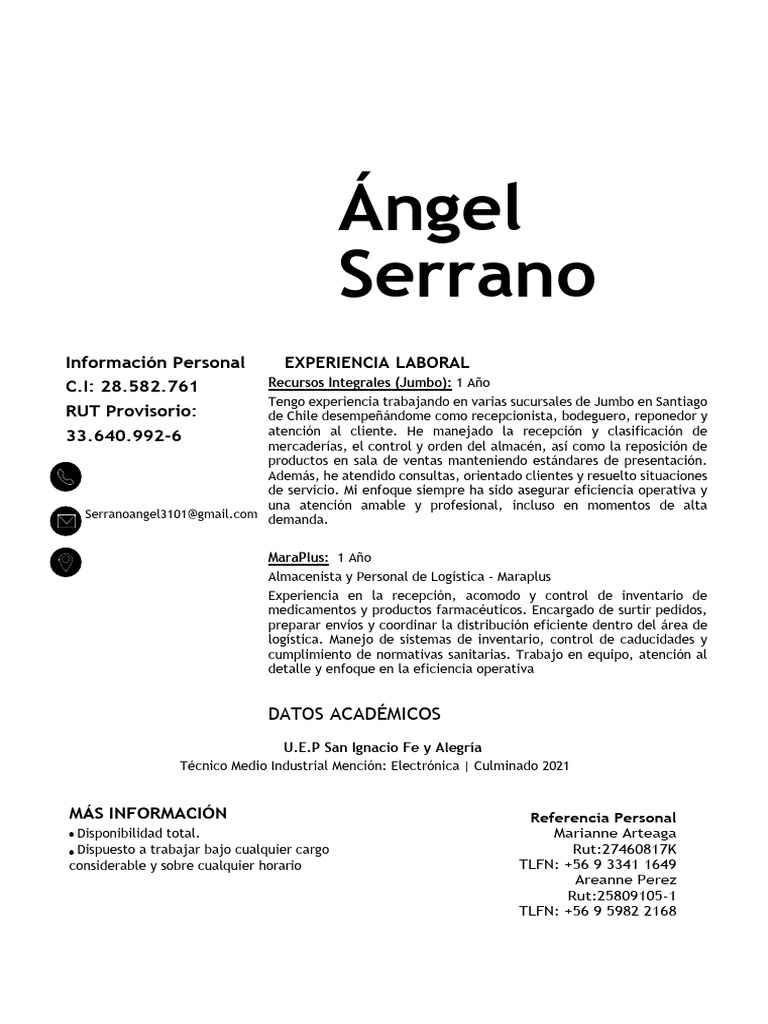 Angel Serrano Curriculum 2025 | PDF | Logística