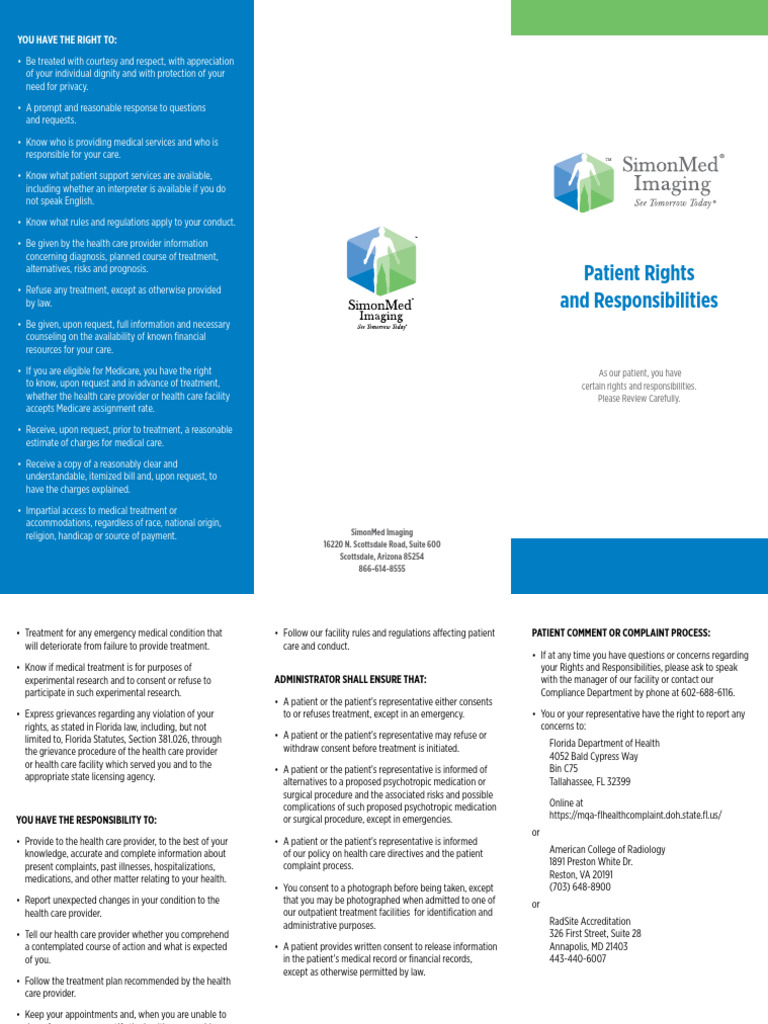Patient Rights FL Eng 9.23 | PDF | Patient | Medicare (United States)