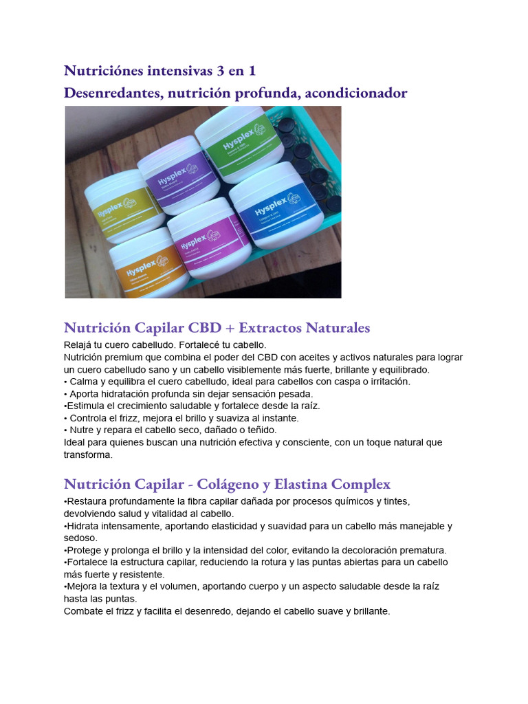 Beneficios Hysplex 2025 | PDF | Pelo | Nutrición