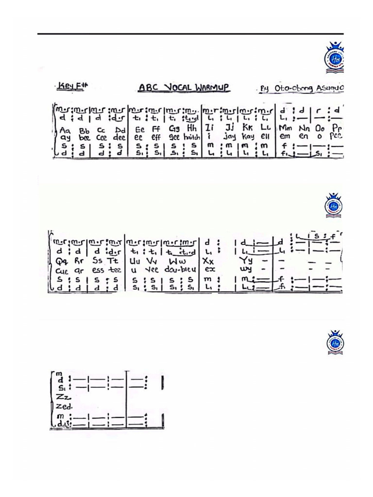 ABC Vocal Warm-Up by Oto-Obong | PDF
