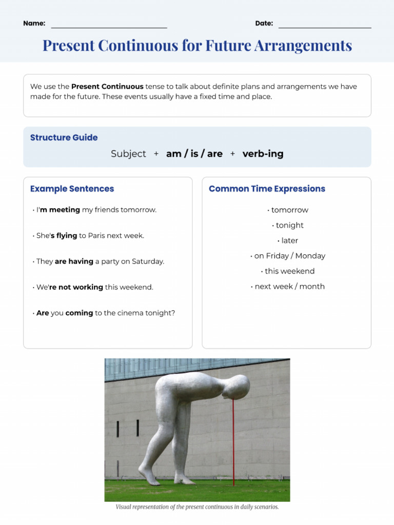 Present Continuous For Future Plans | PDF