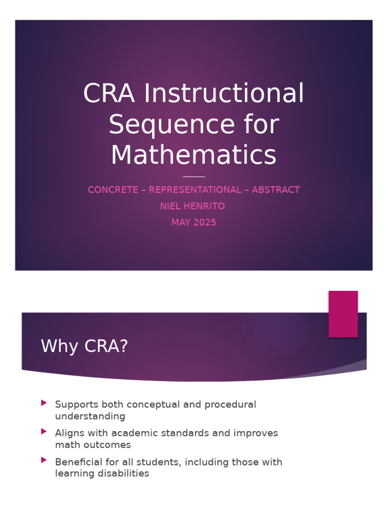 CRA Method for Effective Math Teaching | PDF