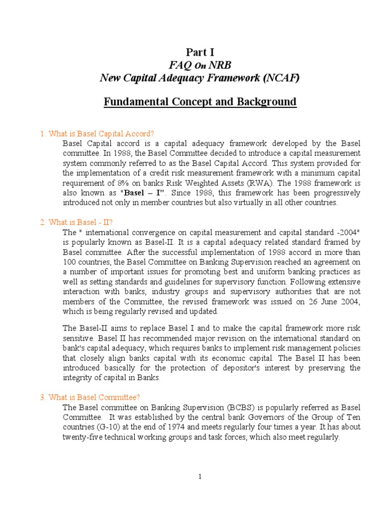 Basel II FAQs for Nepal's NCAF | PDF | Basel Ii | Capital Requirement