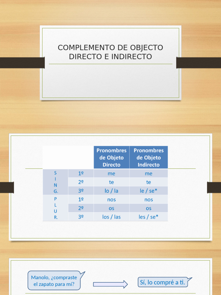 Complemento de Objecto Directo e Indirecto | PDF | Objeto (gramática ...