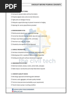 Concrete Pre-Pour Inspection Checklist | PDF | Concrete | Economic Sectors