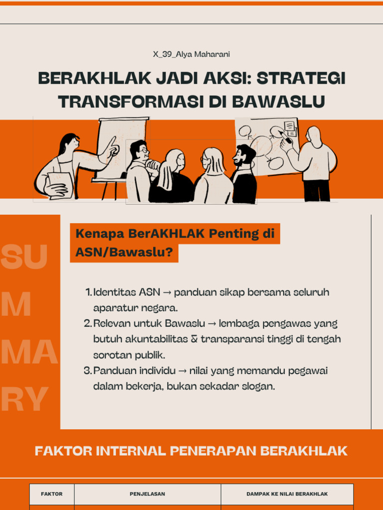 BerAKHLAK Jadi Aksi Strategi Transformasi Di Bawaslu | PDF