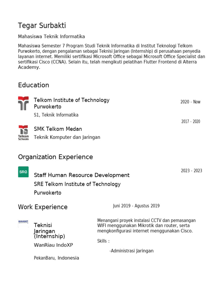 CV Ats Informatika | PDF