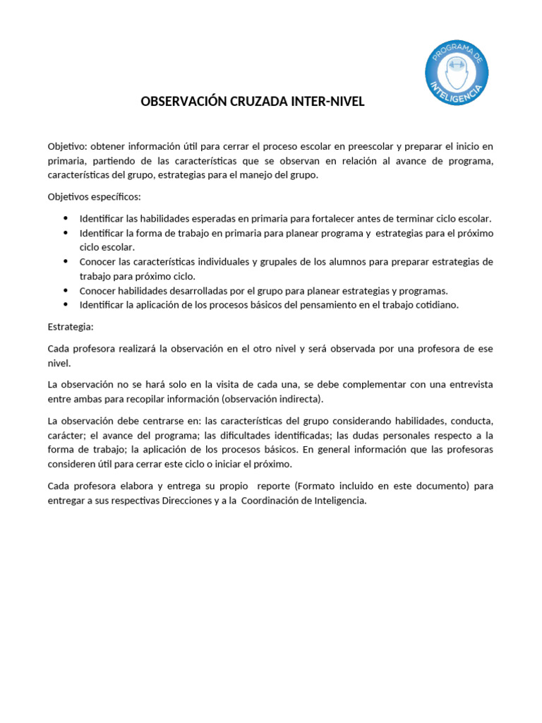 Formato Retro Recibida Internivel | PDF